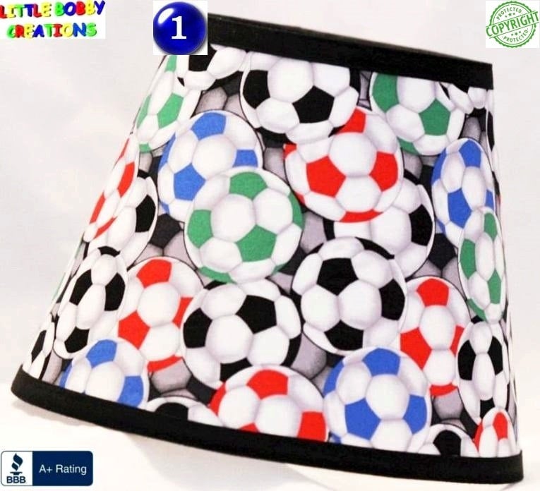 KIDS SOCCER LAMP SHADE - 8 Fabric Options - Each Available in 23 Shade ...