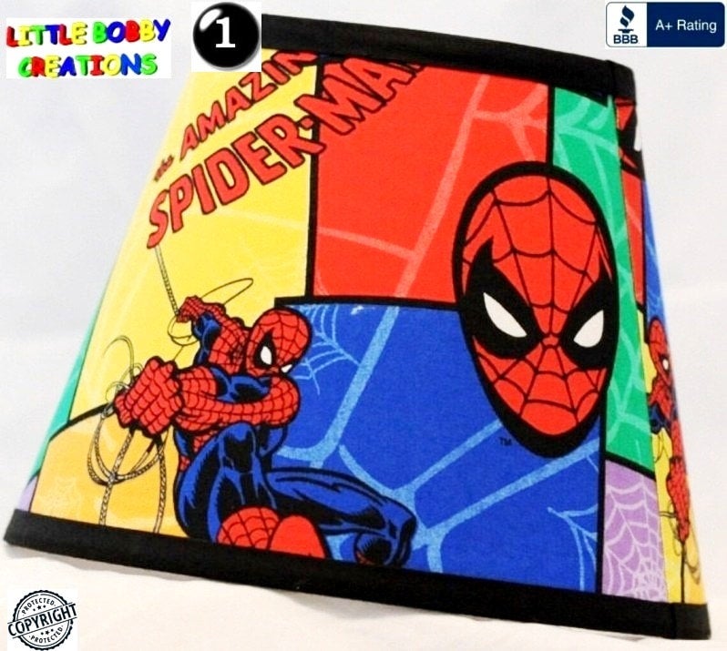 SPIDERMAN LAMP SHADE (Listing 1 of 2) - 62 Shade Fabric Options - Each ...