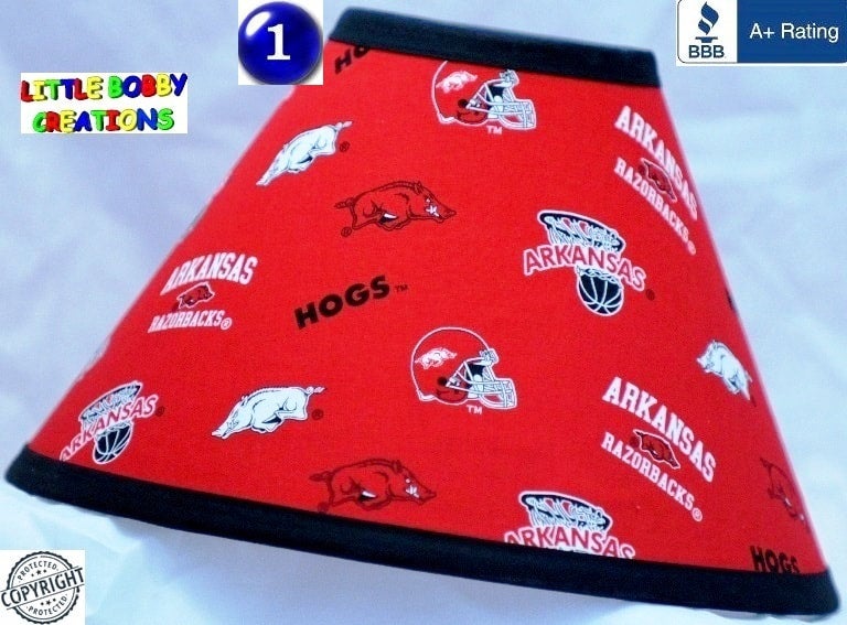UNIVERSITY of ARKANSAS LAMP SHADE - 3 Fabric Options - Each Available ...