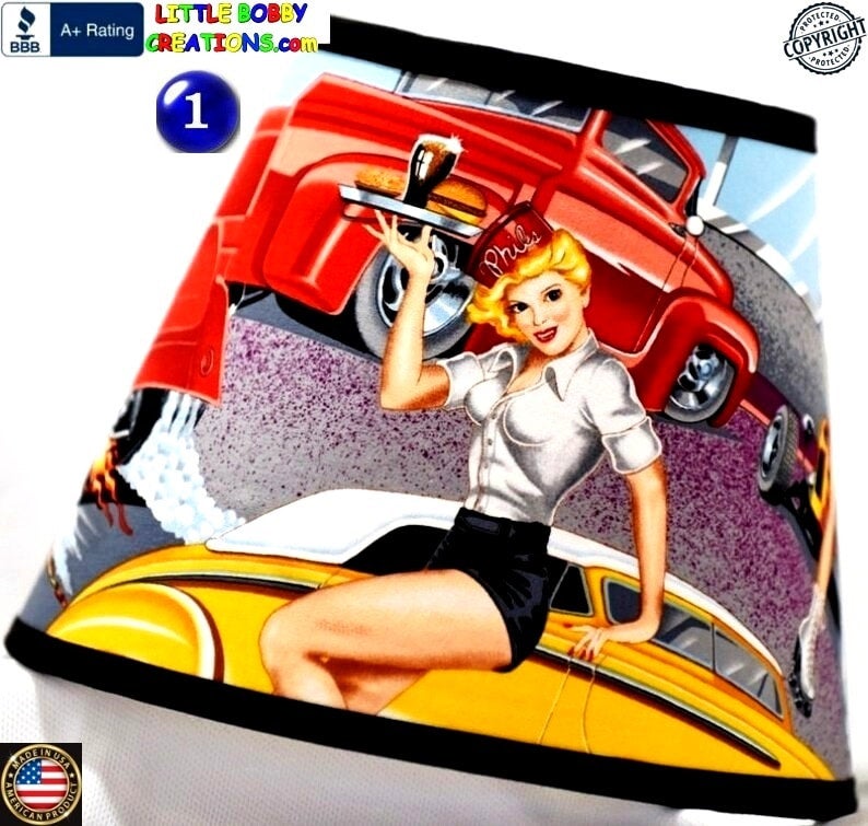 HOT ROD LAMP SHADES - 18 HOT ROD Shade Fabric Options - Each Available ...