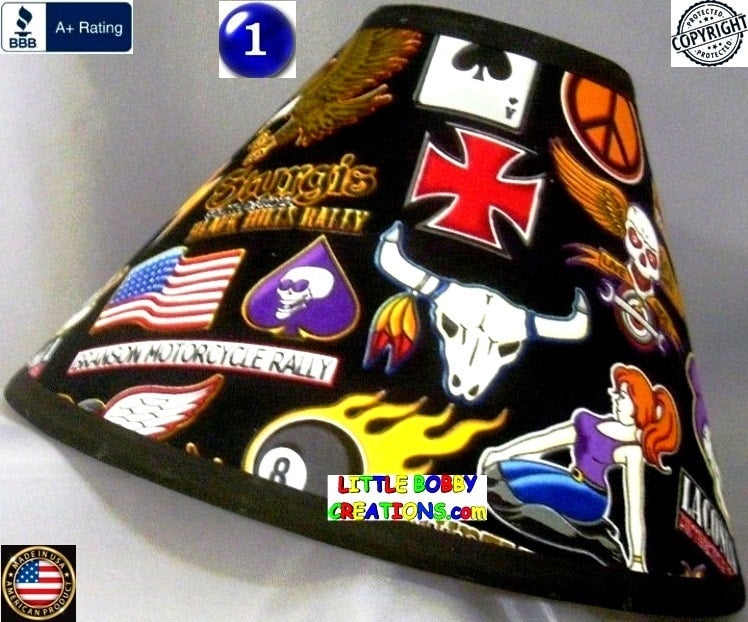 MOTORCYCLE LAMP SHADES - 14 MOTORCYCLE Shade Fabric Options - Each ...