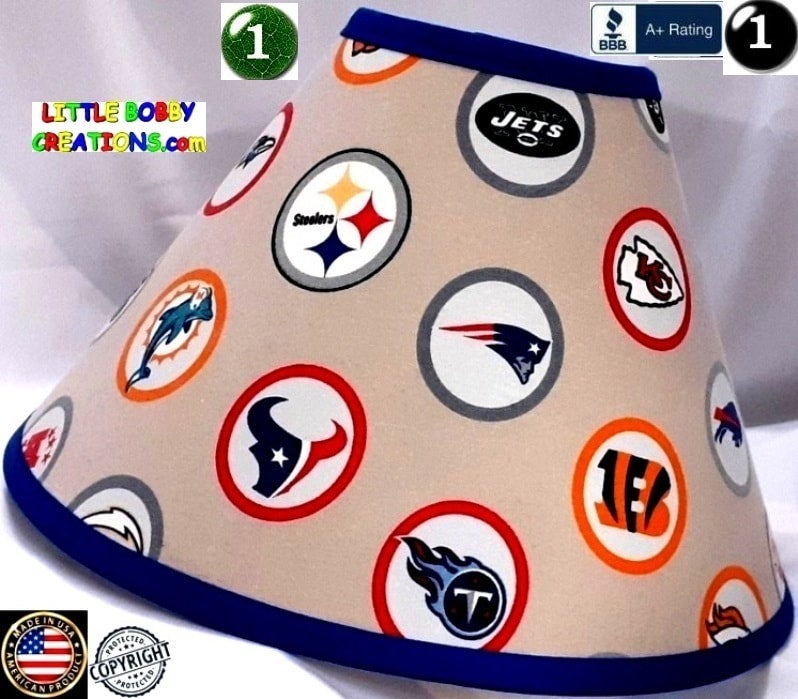 NFL LAMP SHADE - 6 Fabic Options - 23 Shade Sizes to Choose From - All ...