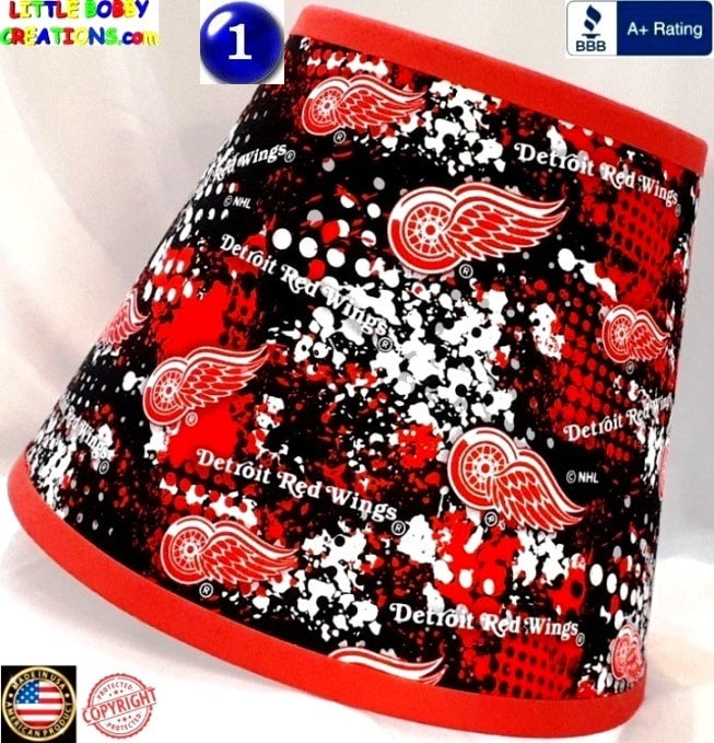 DETROIT RED WINGS LAMP SHADE - 4 Fabric Options - Each Available in 23 ...