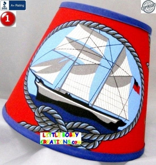 VINTAGE SHIPS LAMP SHADES - 12 Shade Fabric Options - Each Available in ...